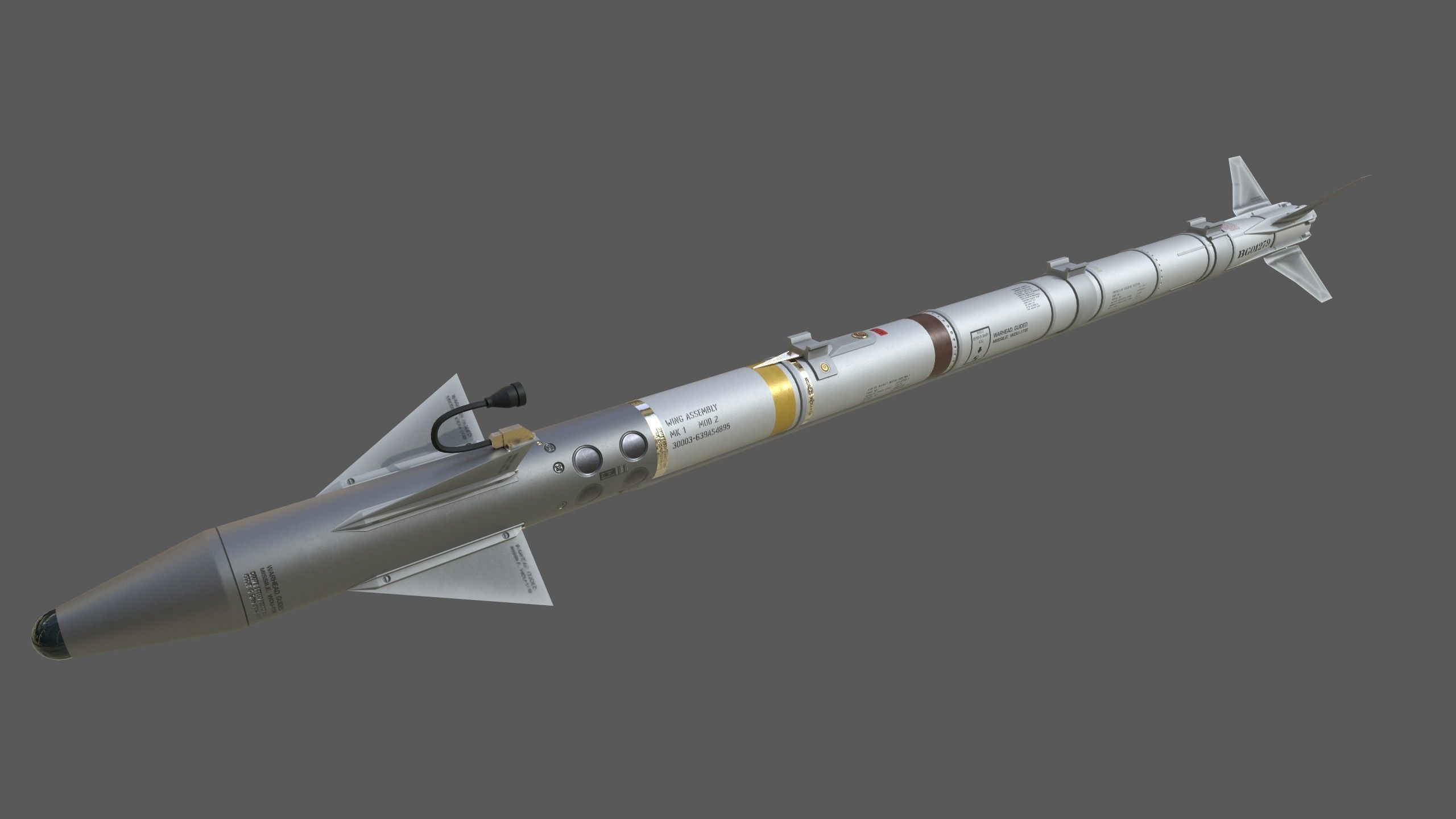 3D model AIM-9X SIDEWINDER Missile VR / AR / low-poly | CGTrader
