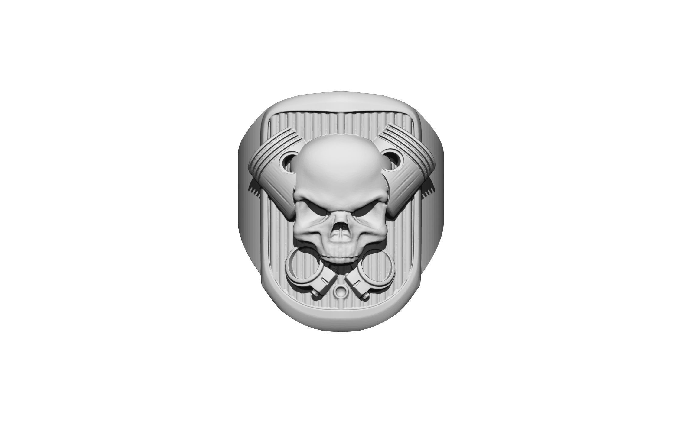 Fury Mad Skull Car Grille Piston Ring Jewellery Signet 3D model 3D ...