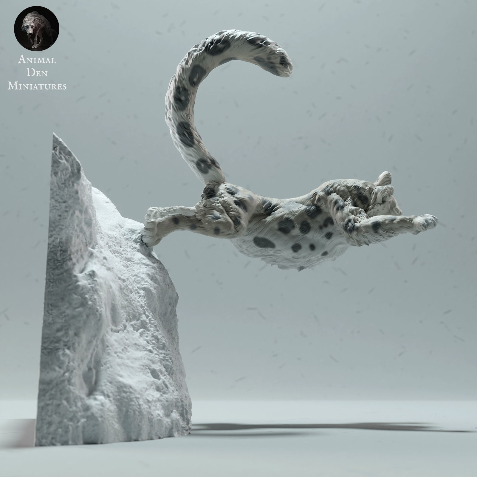 Snow Leopard Jump 3D model 3D printable | CGTrader