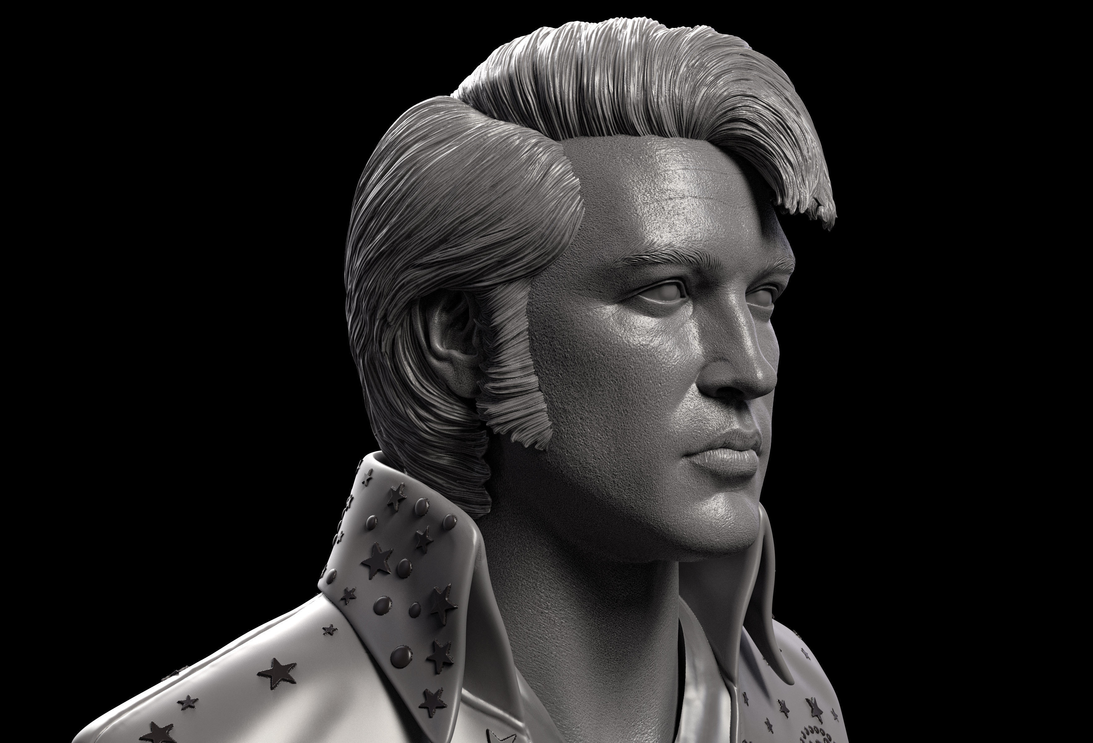 Elvis Presley Bust 3D model 3D printable | CGTrader