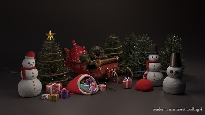 3D model Christmas pack VR / AR / low-poly | CGTrader
