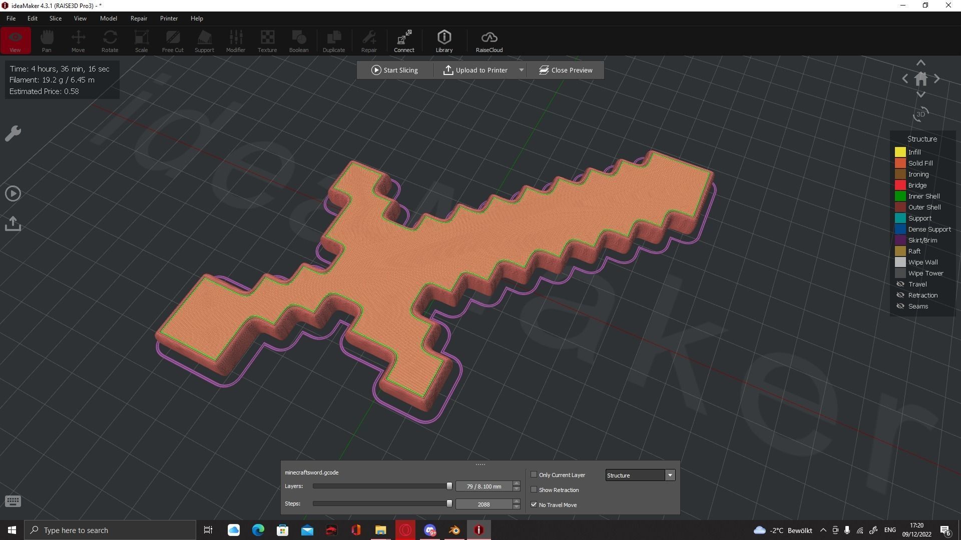 Minecraft Printable Sword 3D model 3D printable | CGTrader
