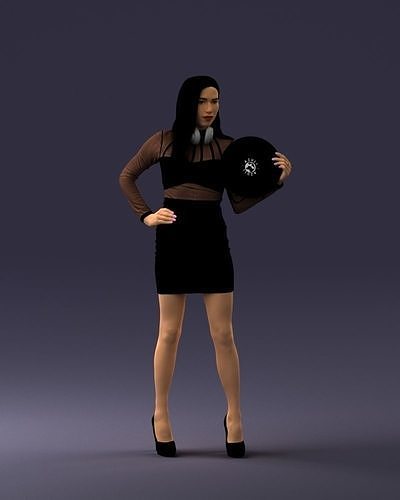 DJ girl 0328 color 3d print ready 3D model 3D printable | CGTrader