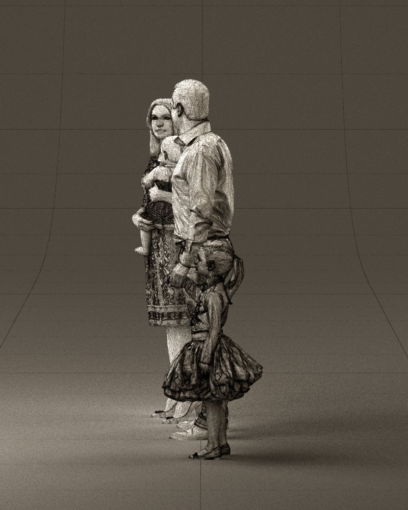 Family man woman child and girl 0918 3D Print Ready 3D model 3D printable | CGTrader