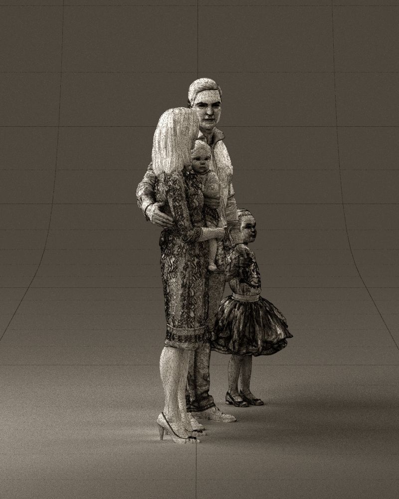 Family man woman child and girl 0918 3D Print Ready 3D model 3D printable | CGTrader