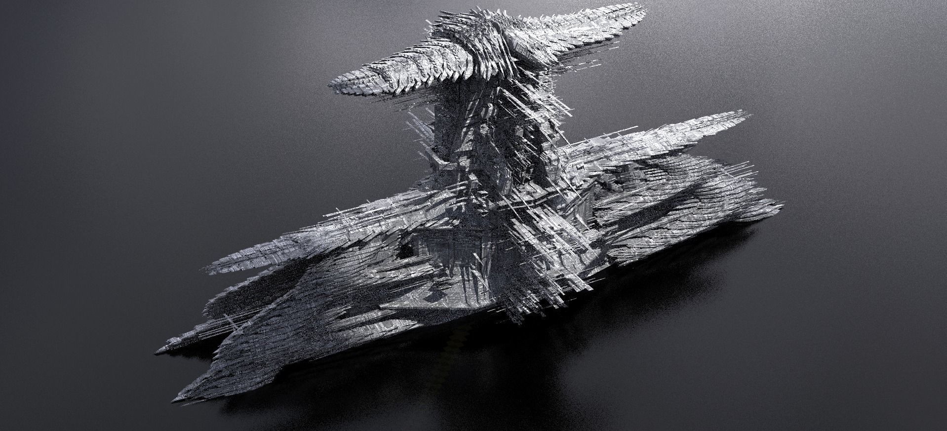 Dark Fusion Core City Alien Bridge Kit bash 3D model | CGTrader