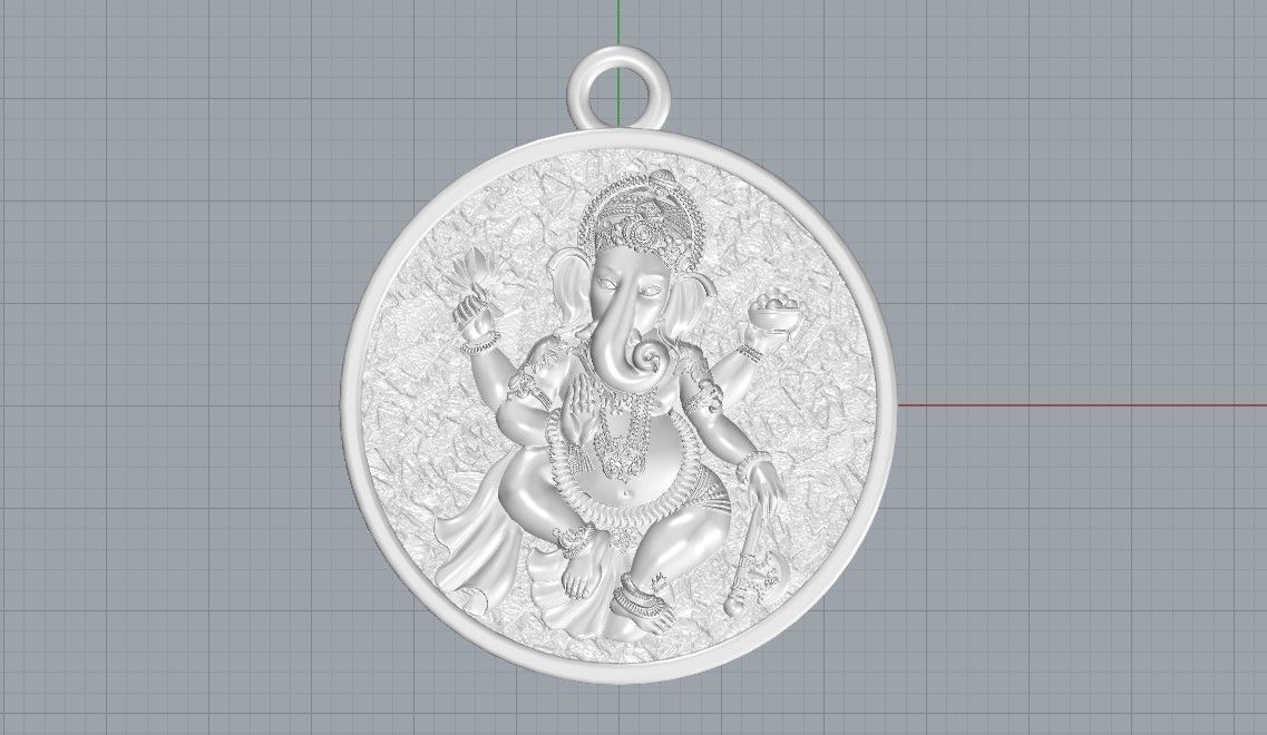 Lord Ganesh Silver Solid Pendant Design 3D model 3D printable | CGTrader
