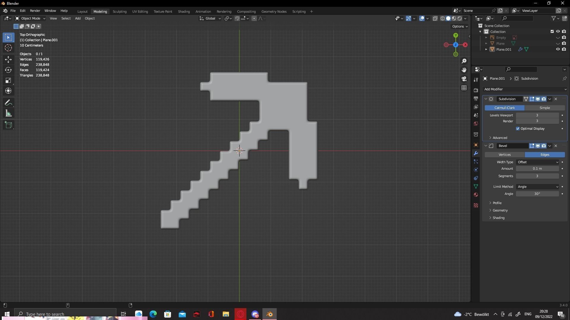 Minecraft Printable Pickaxe 3D model 3D printable | CGTrader