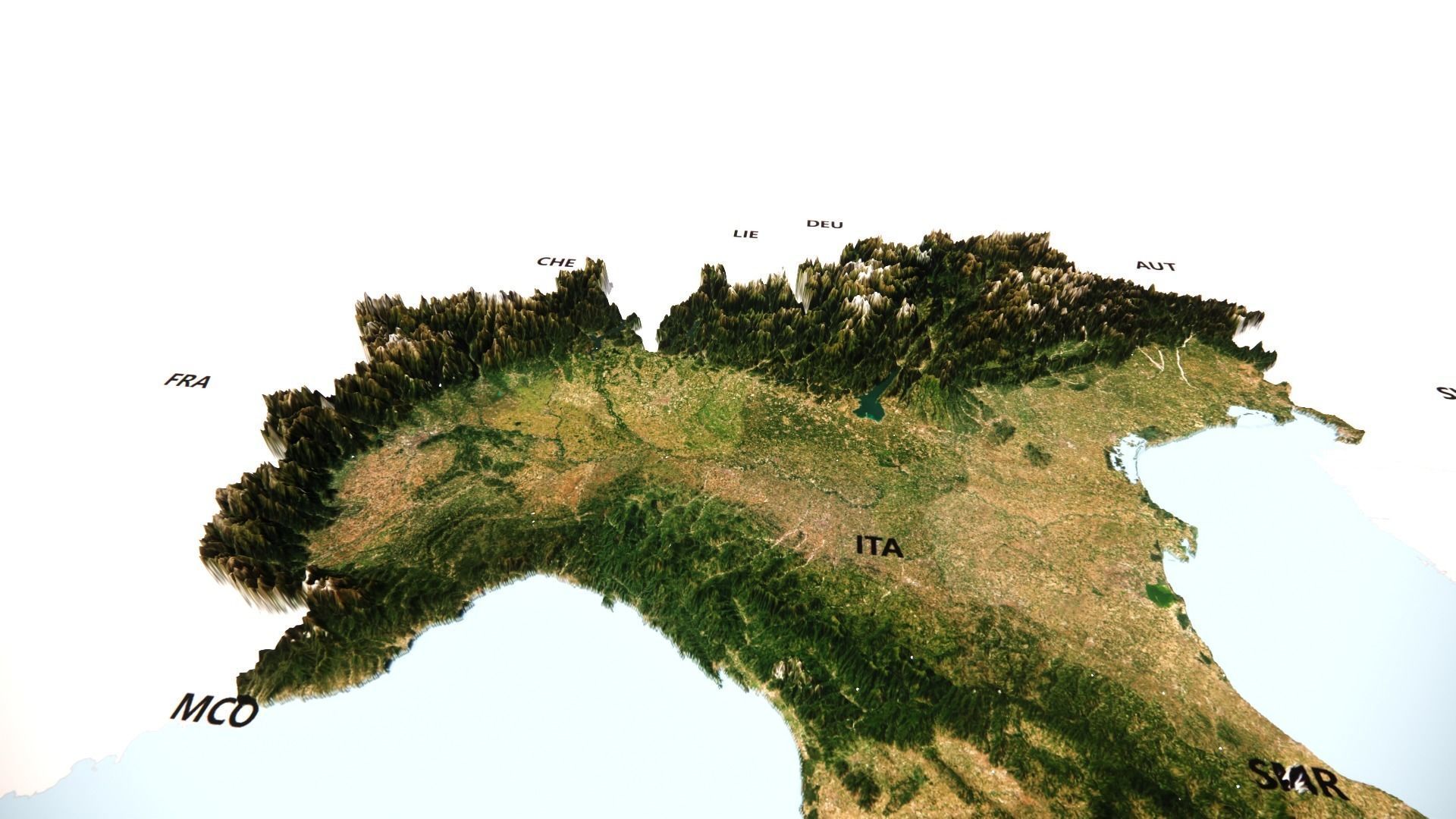 Italy italia mainland 3D Terrain Topography MODEL 3D model | CGTrader