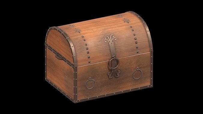 3D model Treasure Chest Box 08 Low Poly PBR Realistic VR / AR / low ...