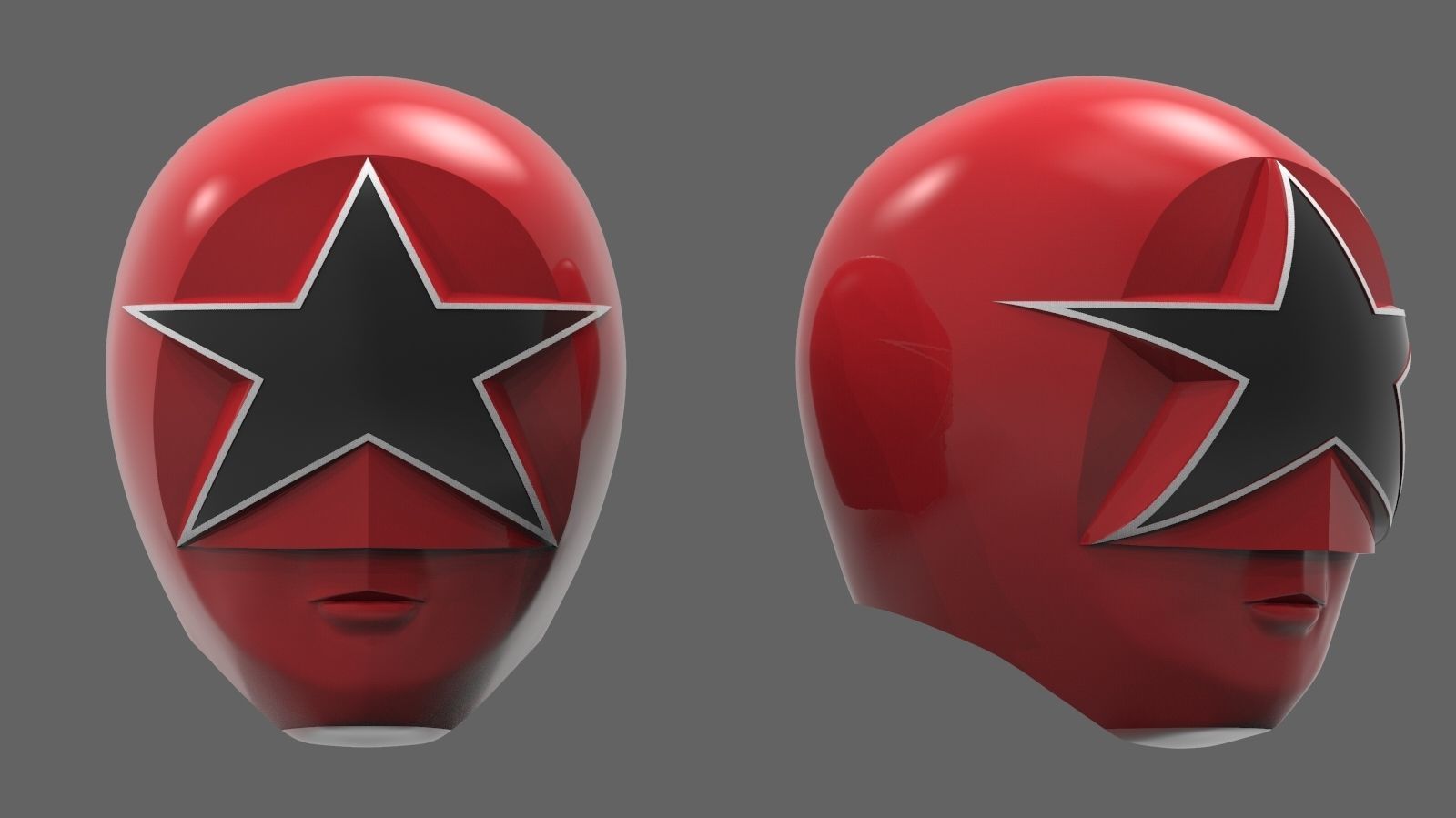 Power Ranger Zeo Red Helmet 3D model 3D printable | CGTrader