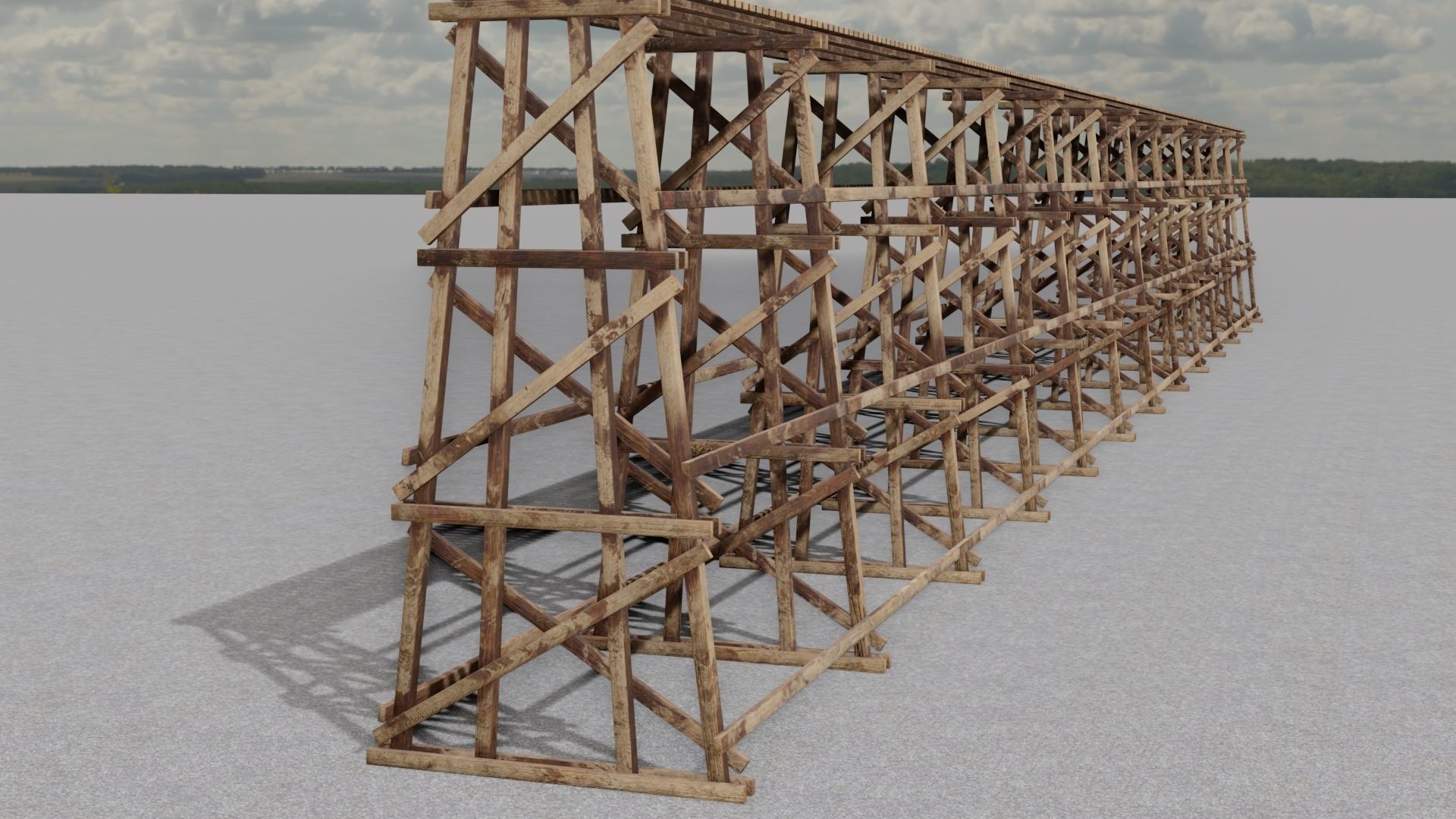 3D model Wood trestle bridge 3D model VR / AR / low-poly | CGTrader