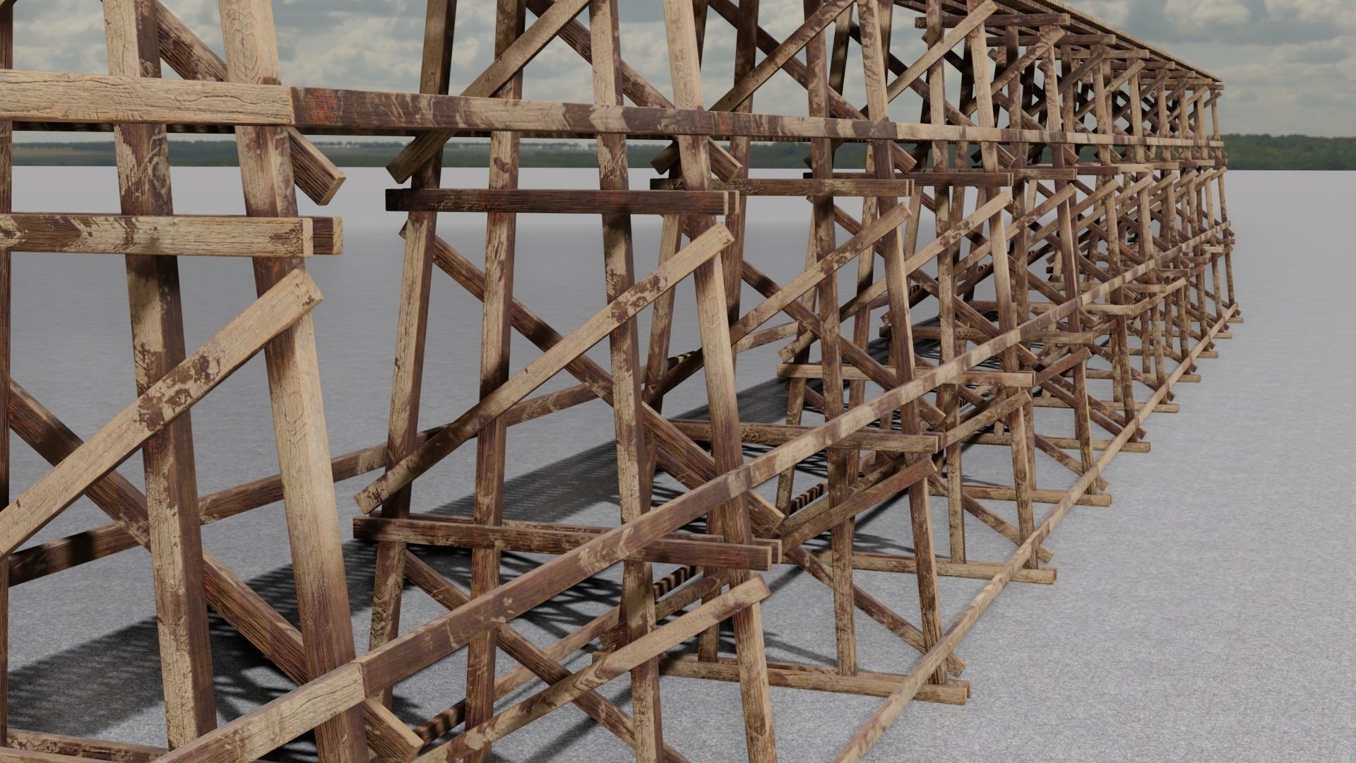 3D model Wood trestle bridge 3D model VR / AR / low-poly | CGTrader