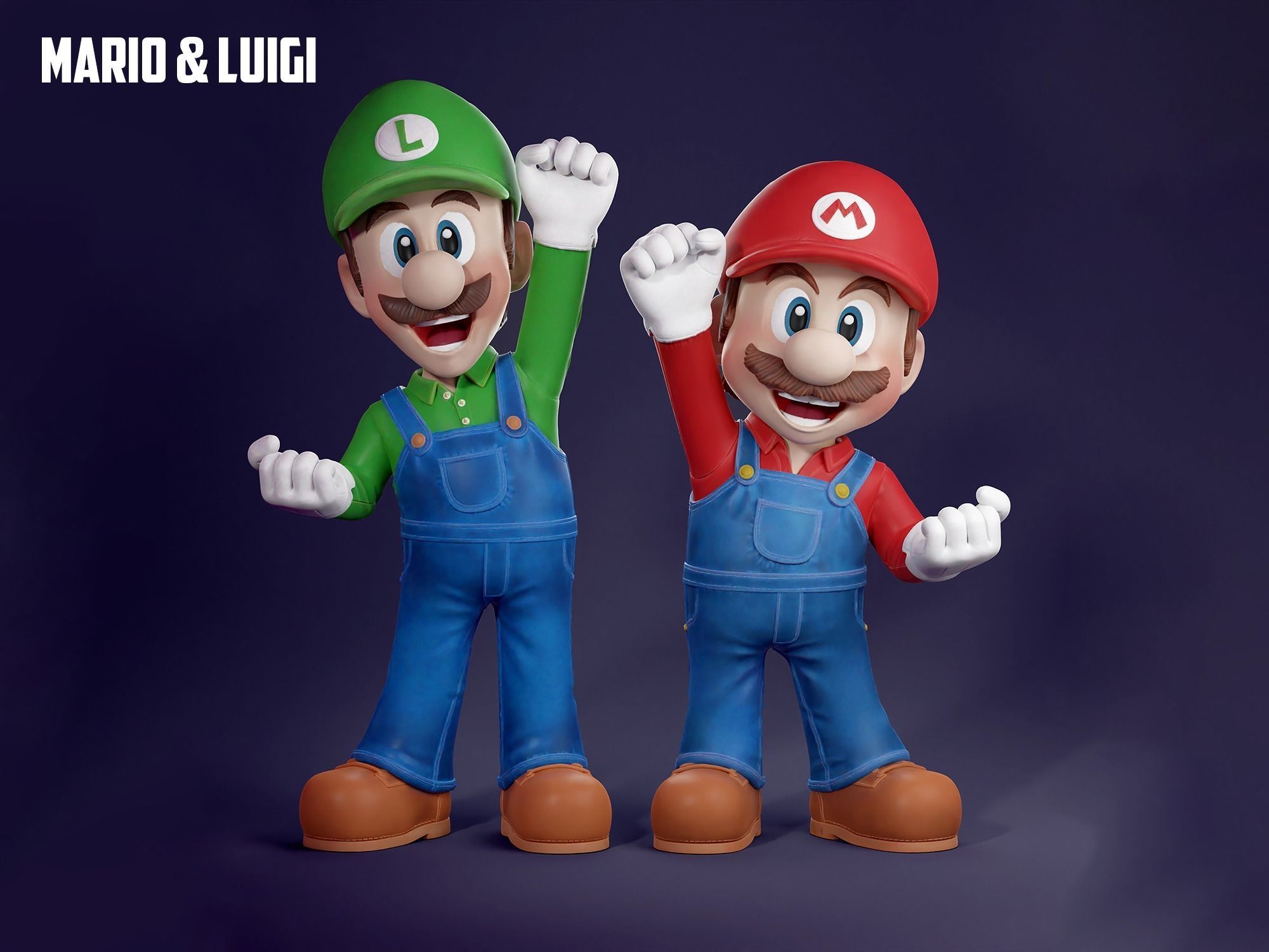 MARIO Y LUIGI 3D model 3D printable | CGTrader