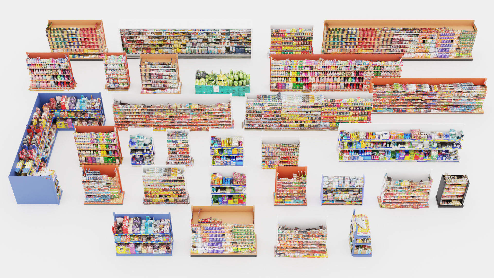 3D model Market Shelves VR / AR / low-poly | CGTrader