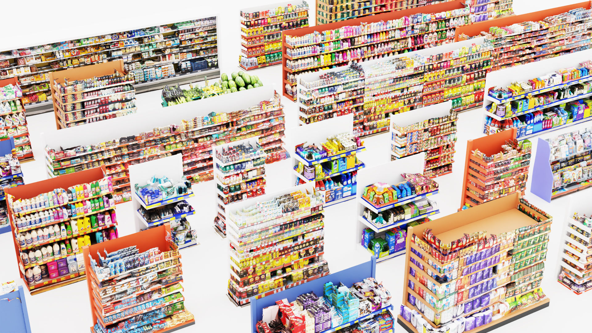 3D model Market Shelves VR / AR / low-poly | CGTrader