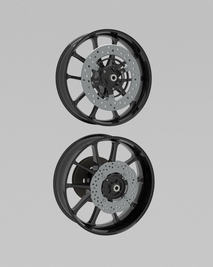 motor cycle rims wheels bike 3D model | CGTrader