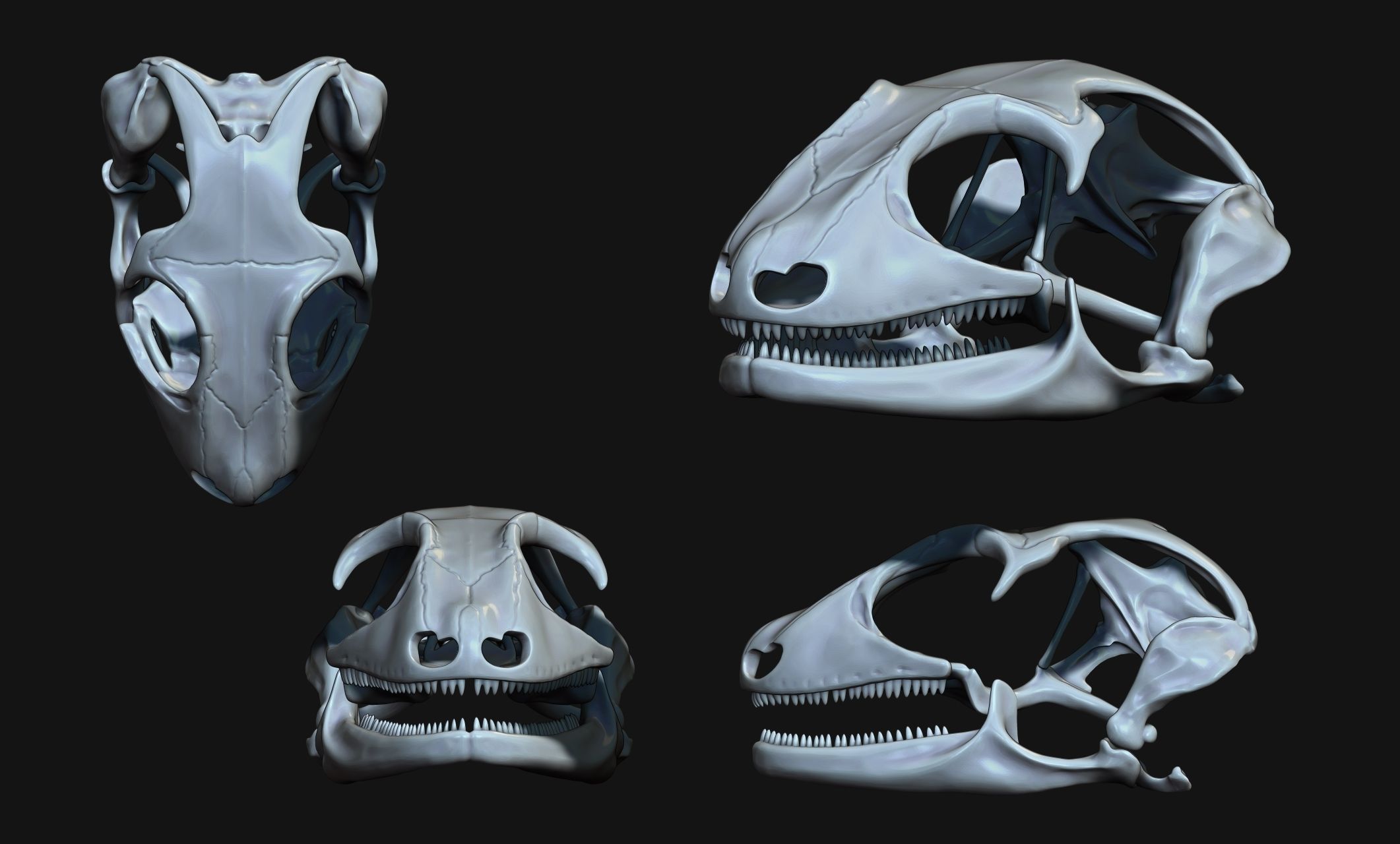 Gecko Skull - CNC and 3D model 3D printable | CGTrader