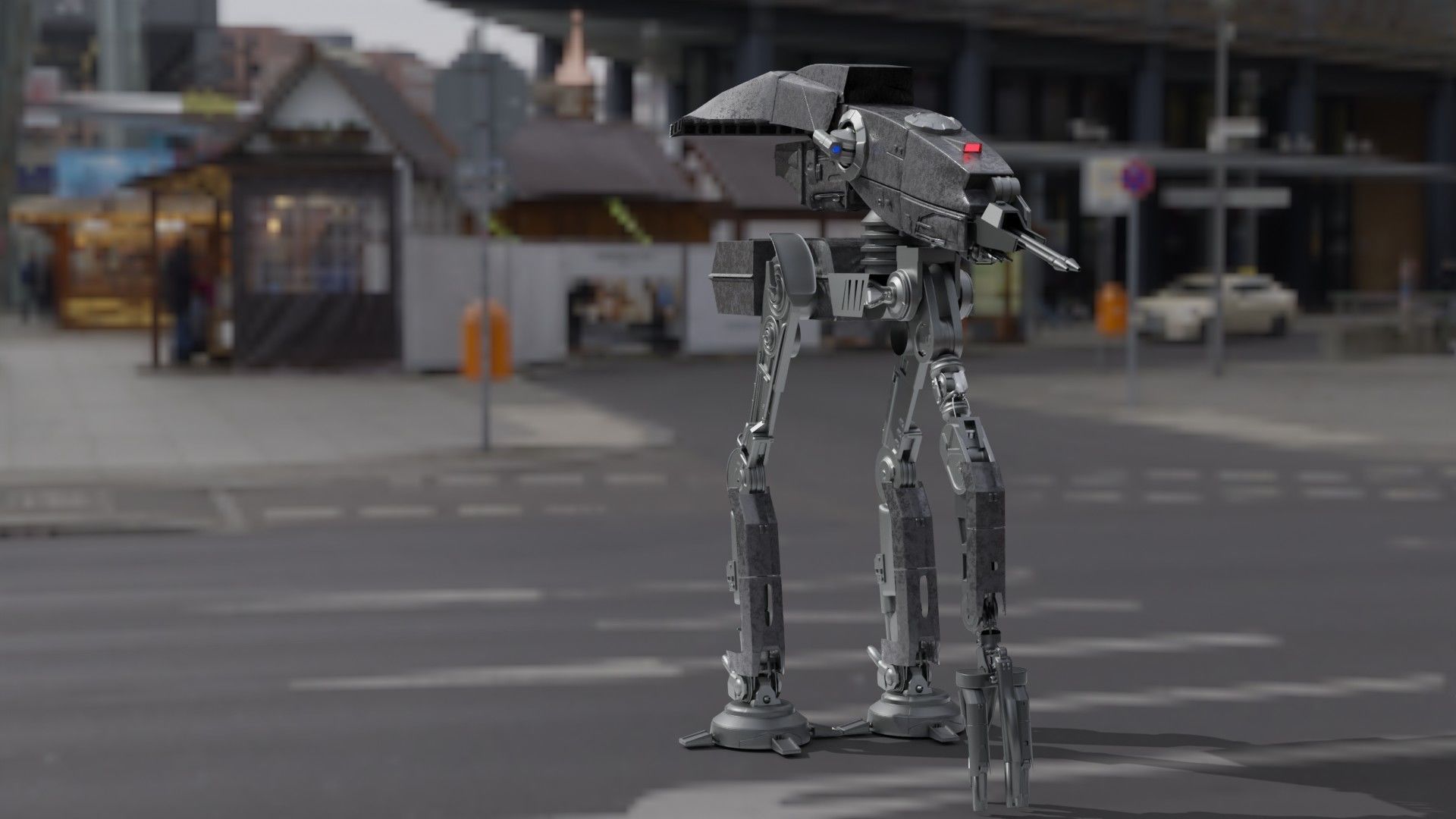 UA TT robot StarWars with animation missile firing 3D model animated ...