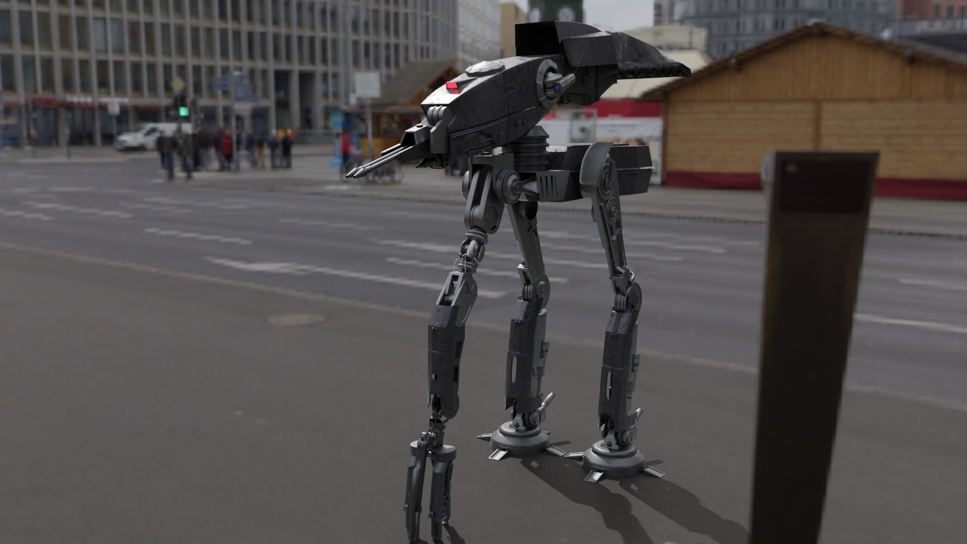 UA TT robot StarWars with animation missile firing 3D model animated ...