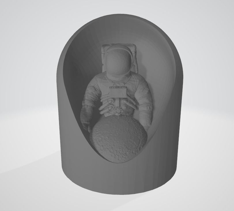 Astronaut in the Void - LED Light Up Diorama 3D model 3D printable | CGTrader