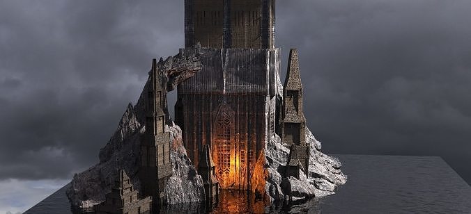 High Fantasy Cliff range City Kitbash 2 3D model | CGTrader