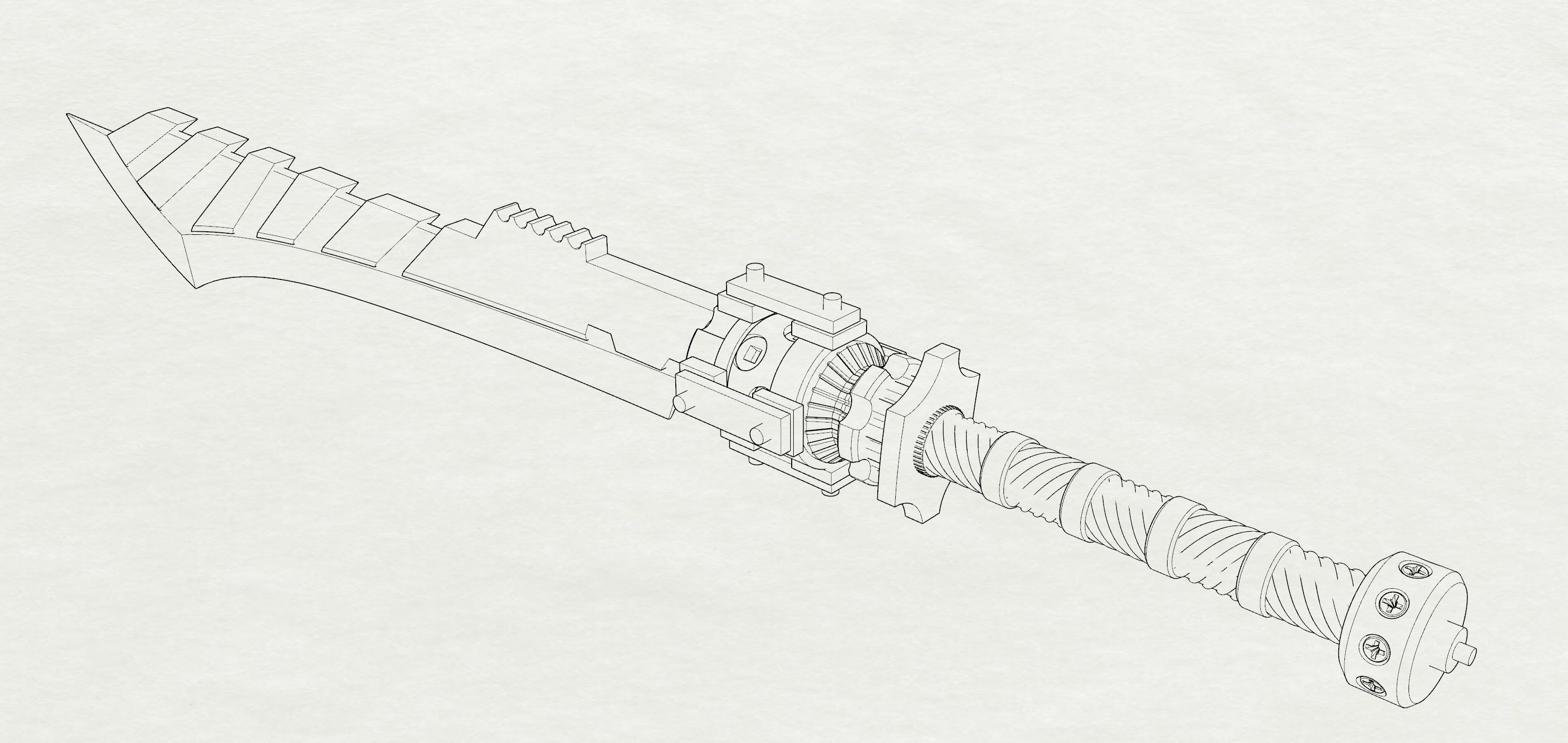 sword steampunk gear 3D print model 3D model 3D printable | CGTrader