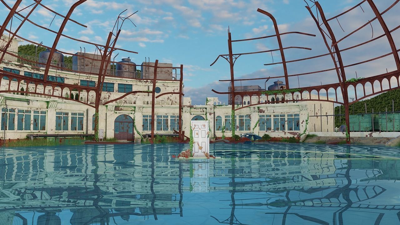 Suzume Scene - Realistic Abandoned Building Project 3D model animated ...