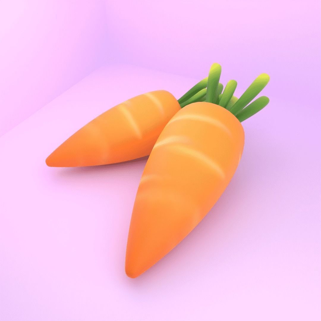 carrot 3D Model two carrots 3D model | CGTrader