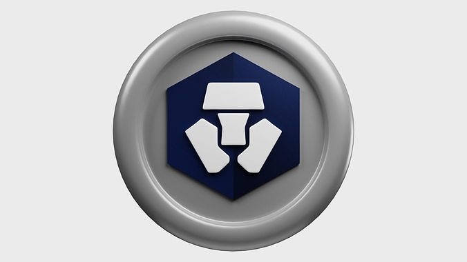 Cronos or CRO Silver Crypto Coin with cartoon style 3D model | CGTrader