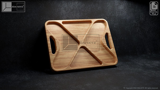 X Tray - CNC Files for Wood 3D model | CGTrader