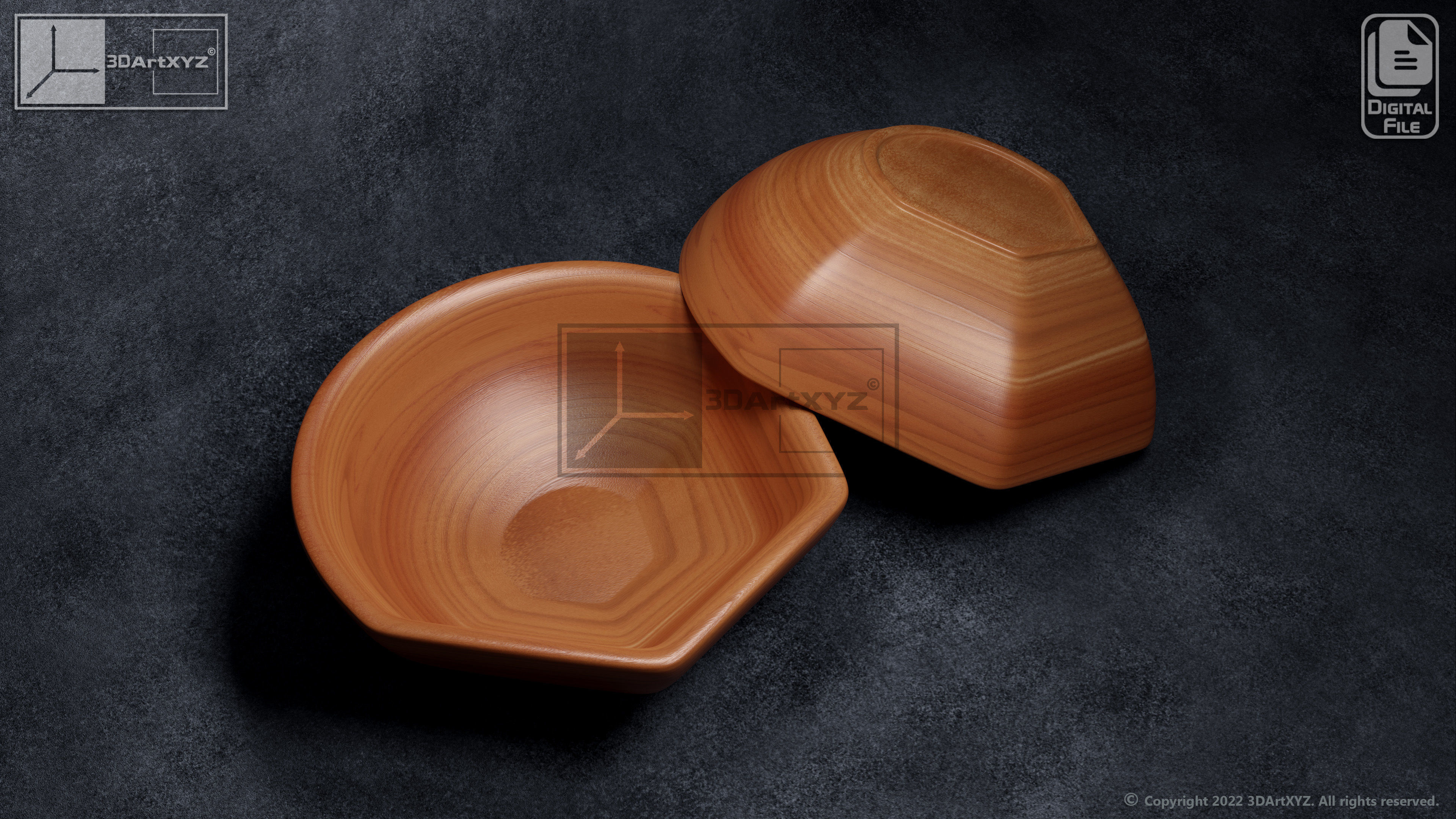 Hexagonal and Octagonal Bowls Pack - CNC Files for Wood 3D model | CGTrader