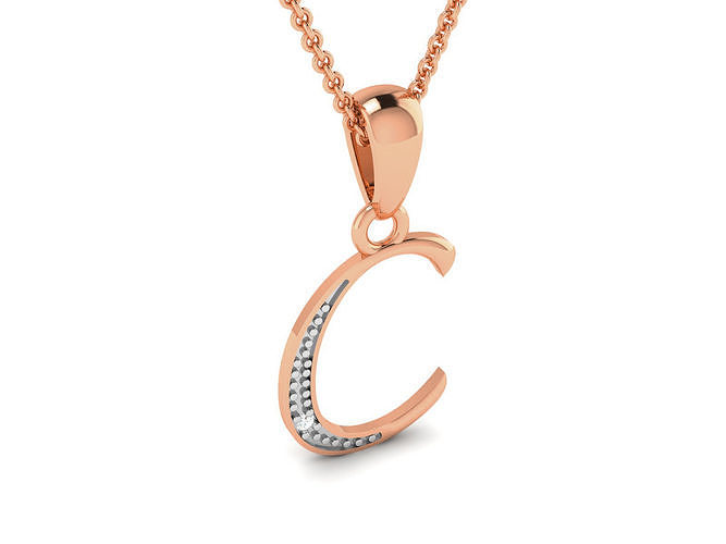 Alphabet-C Charms Pendant 3dm render Detail 3D model 3D printable ...