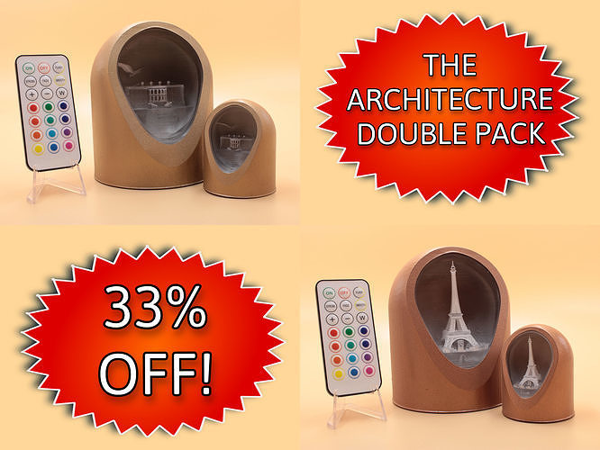 Double Pack - Architecture - LED Light Up Diorama 3D model 3D printable ...
