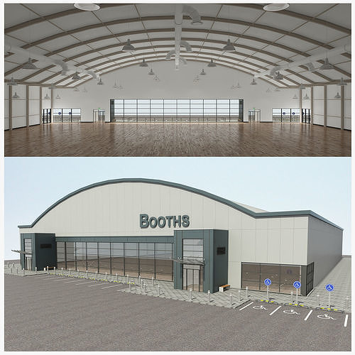 Supermarket Store Building 3D model | CGTrader