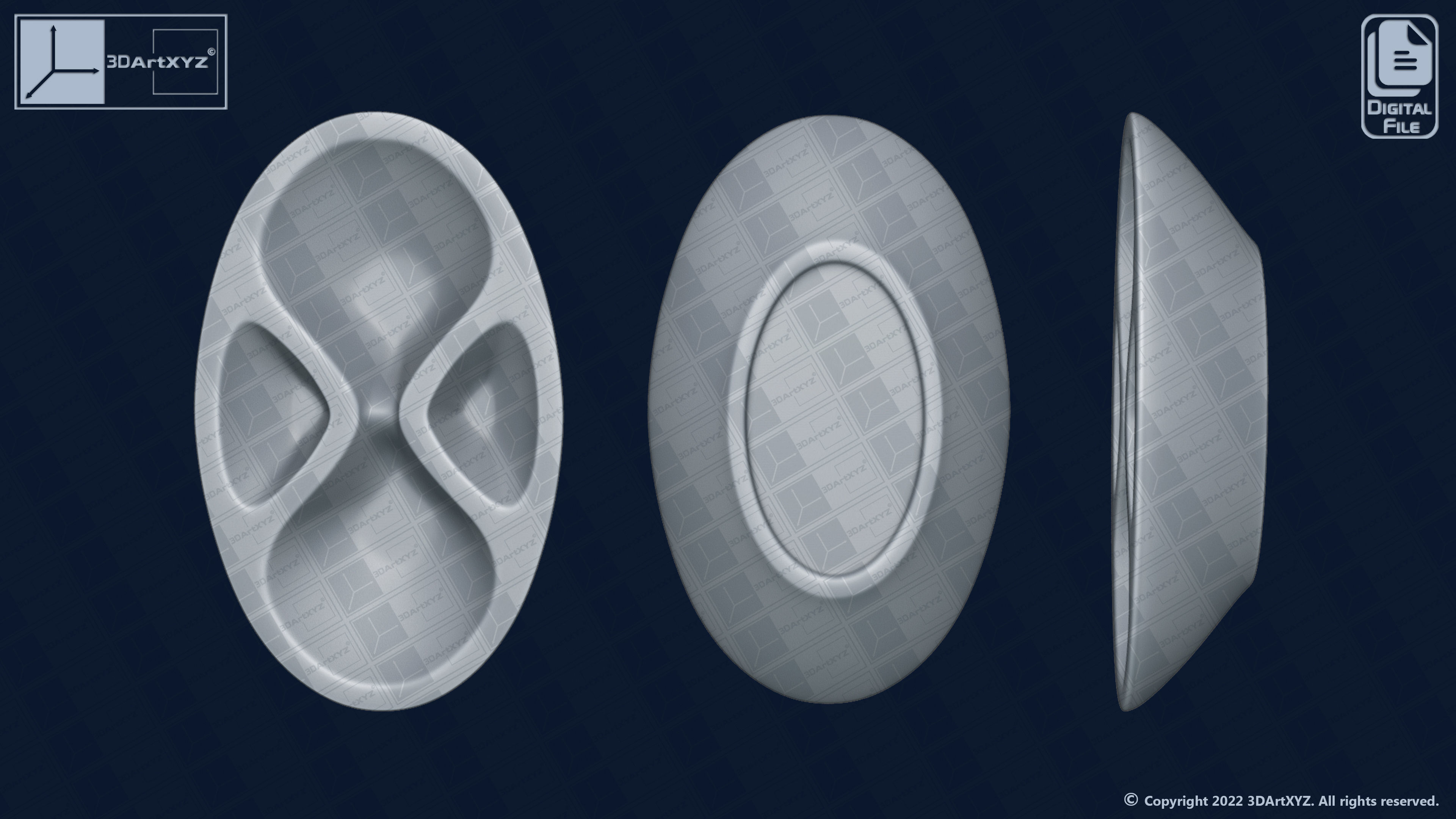 Oval Bowl - CNC Files for Wood - STL 3D model | CGTrader