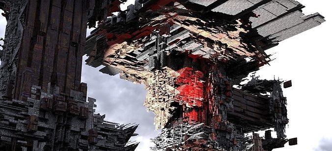 Dark Cyberpunk City Base Extended Kit bash 3D model | CGTrader