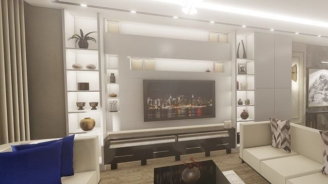 TV Unit Cubic Modern 3D model | CGTrader