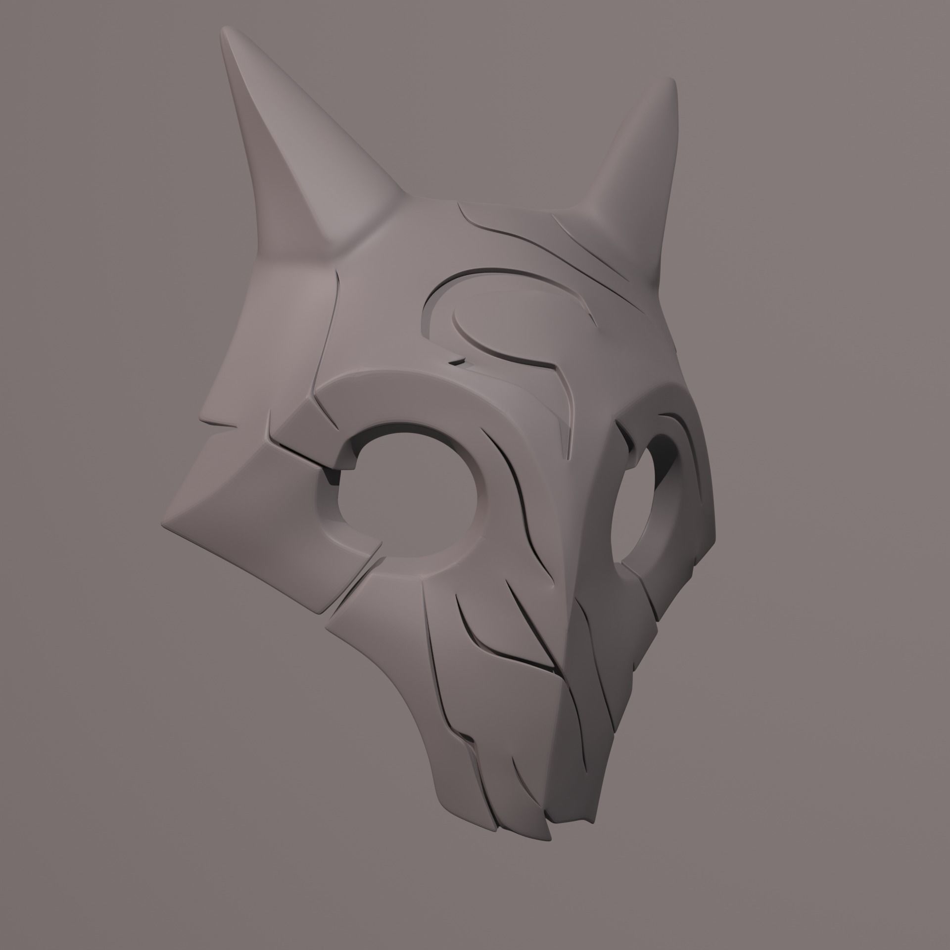 Kindred mask from League of Legends purple version 3D model 3D ...