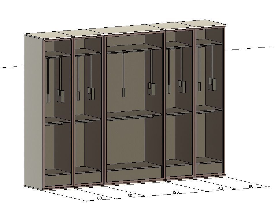 Modular Wardrobe - Cabinets With Modern Glass Sliding Doors 3D model ...