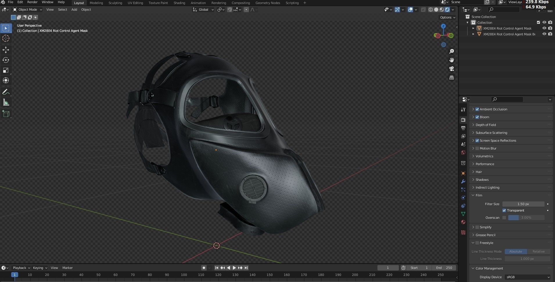 3D model XM28 Gas Mask VR / AR / low-poly | CGTrader