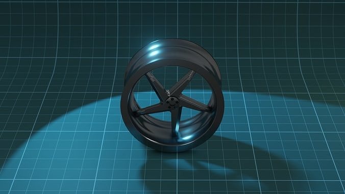 5 point wheel rim 3D model | CGTrader