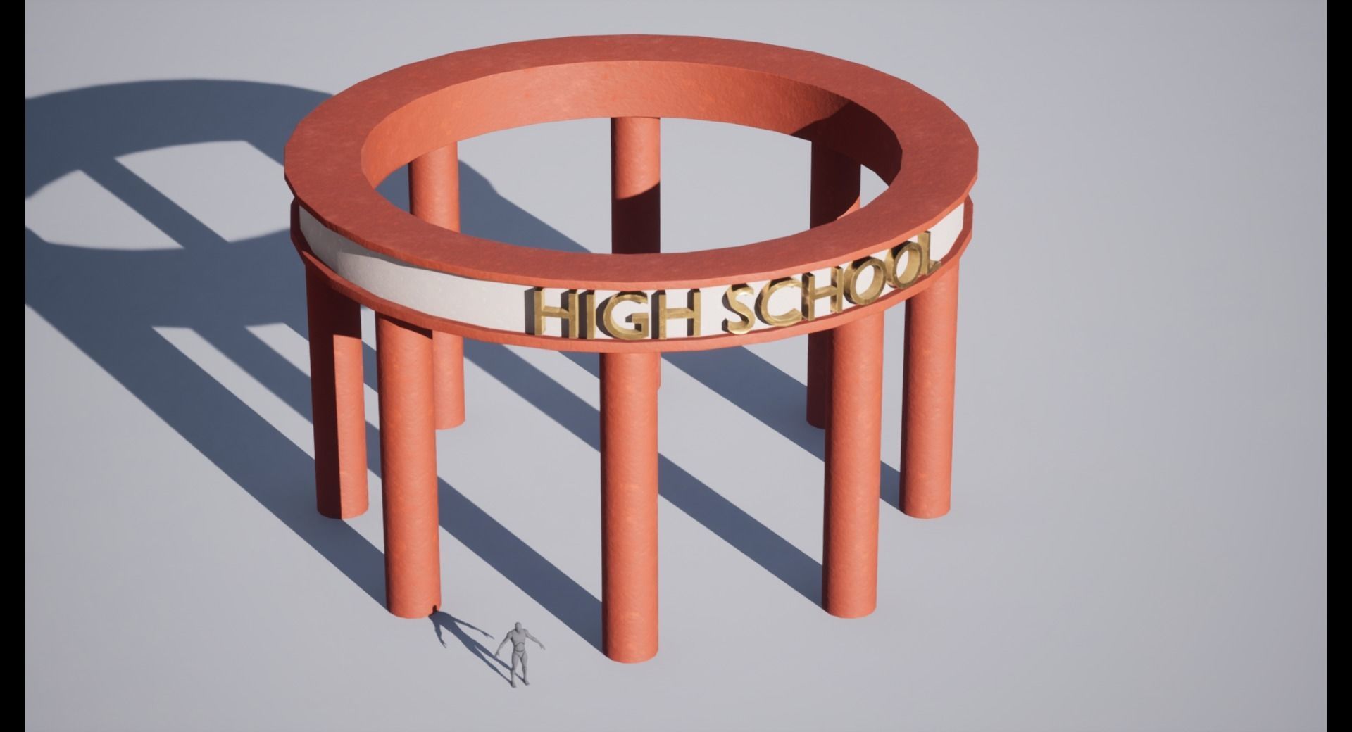 3D model High-School entrance VR / AR / low-poly | CGTrader