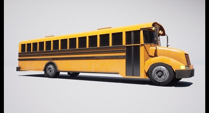3D model Bus High-school VR / AR / low-poly | CGTrader