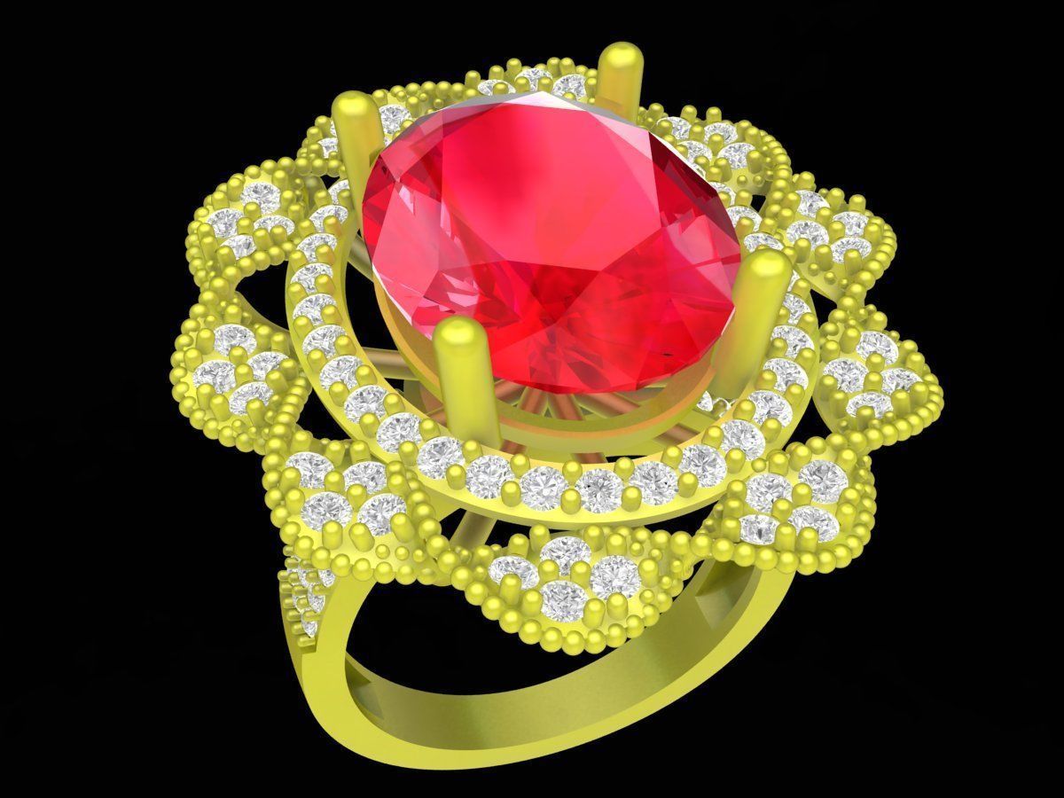 vietnamese oval diamond art women ring 4304 3D model 3D printable ...