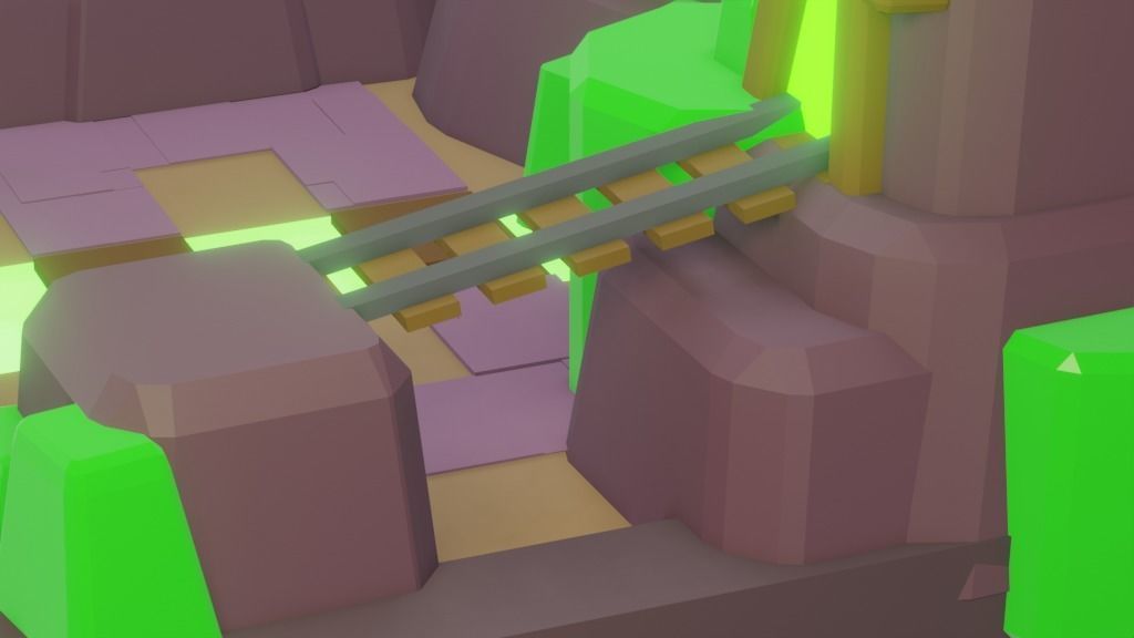 Mineshaft Low Poly 3d model train station with lights free 3D model ...