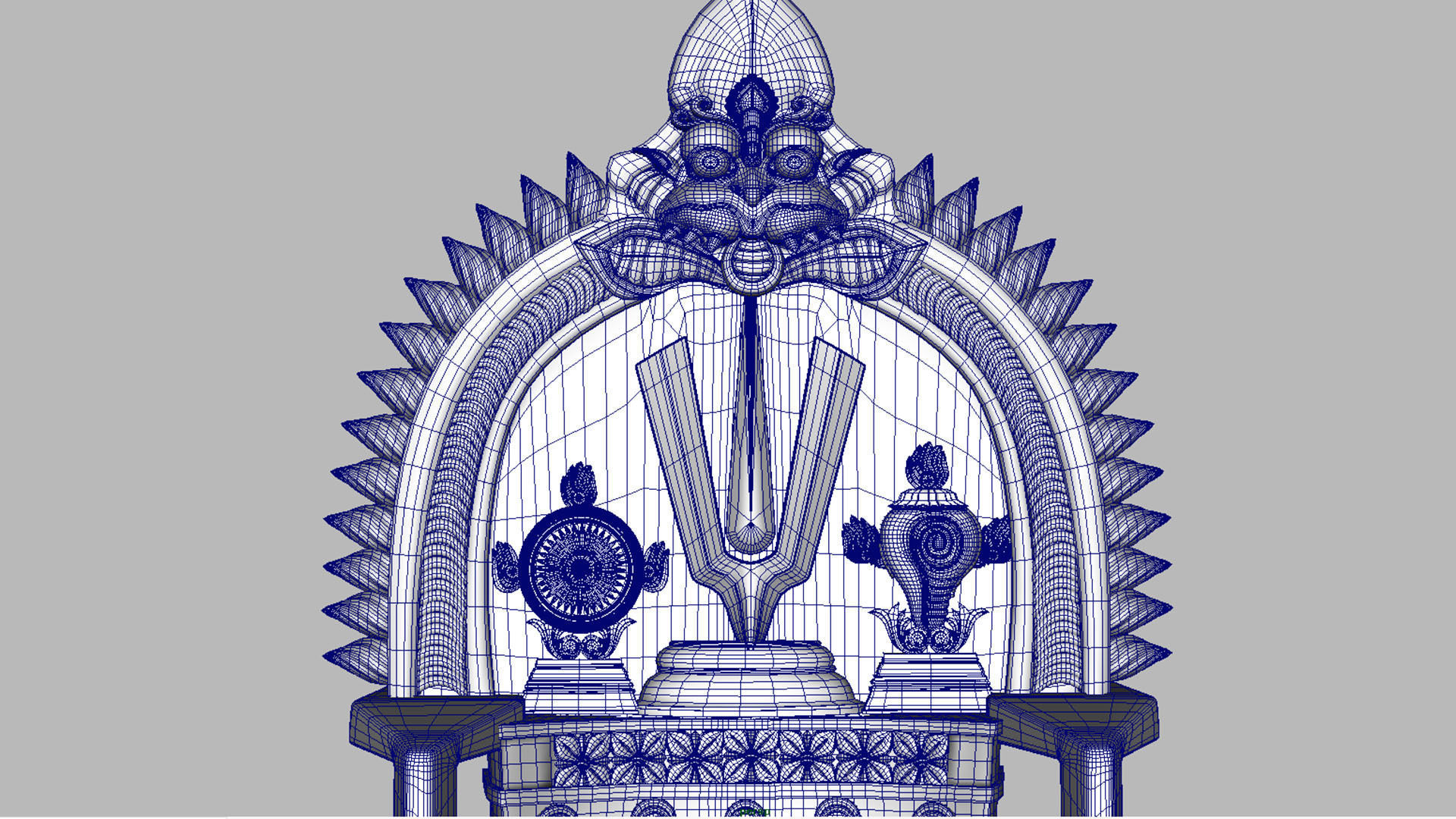 oil lamp shanku chakra balaji 3D model | CGTrader