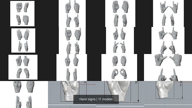 Hand signs 3D Model Collection | CGTrader