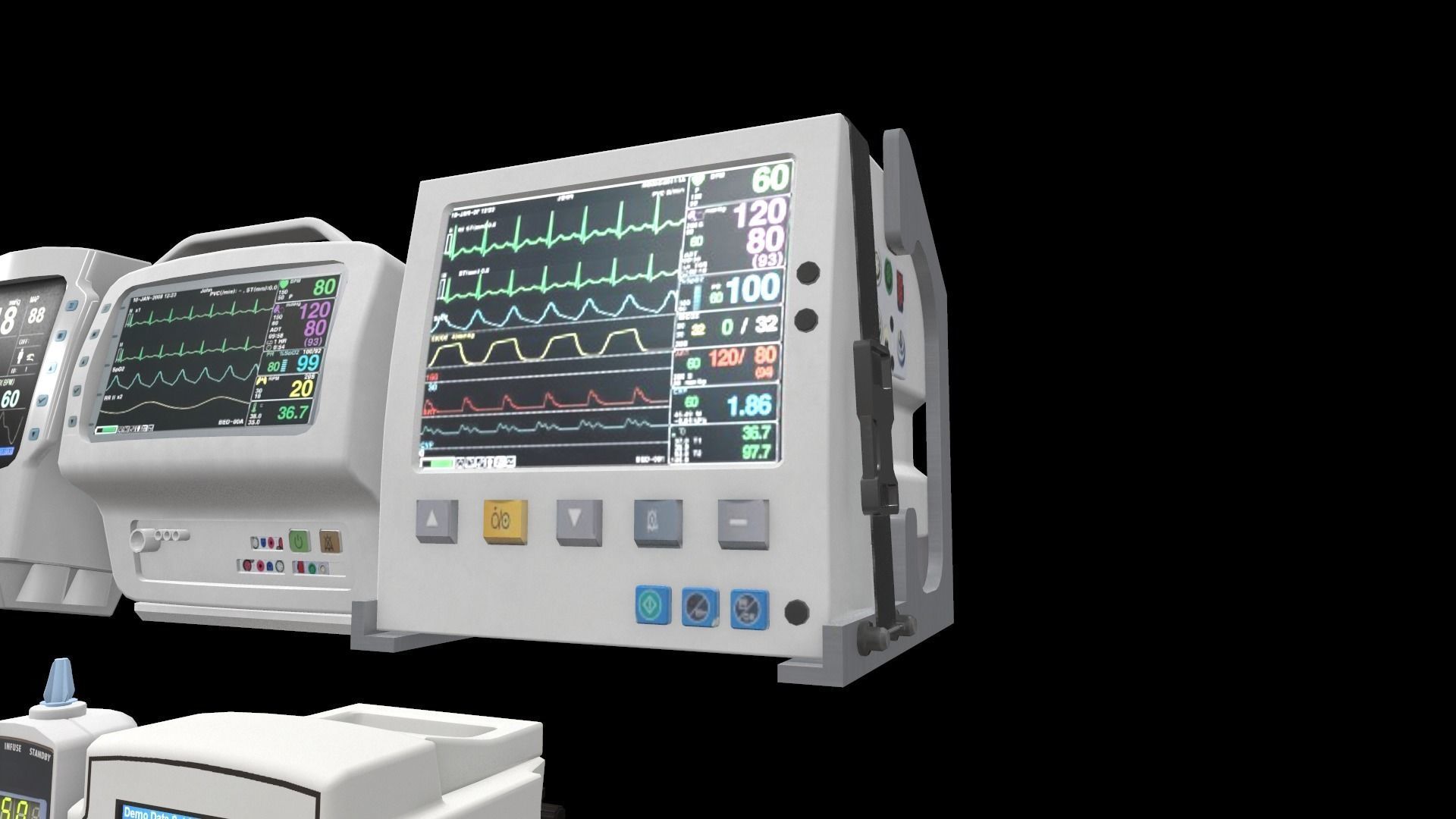 3D model 7 Hospital Screens VR / AR / low-poly | CGTrader