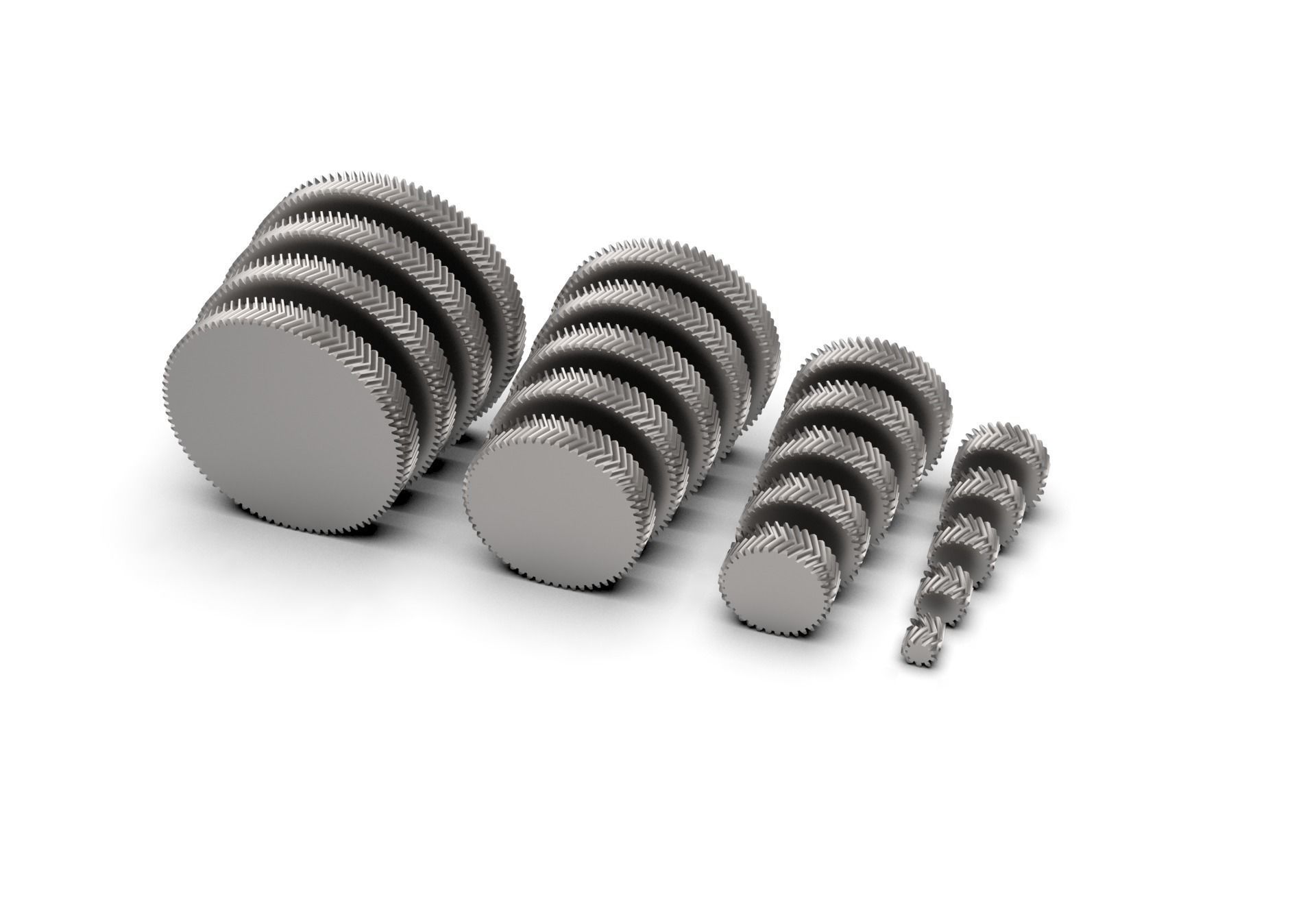 Herringbone Double Helical Gear Set 3D model 3D printable | CGTrader